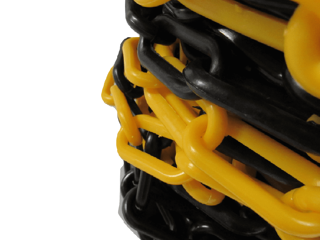 Yellow Black Plastic Chain Links 30M | SecureFix Direct