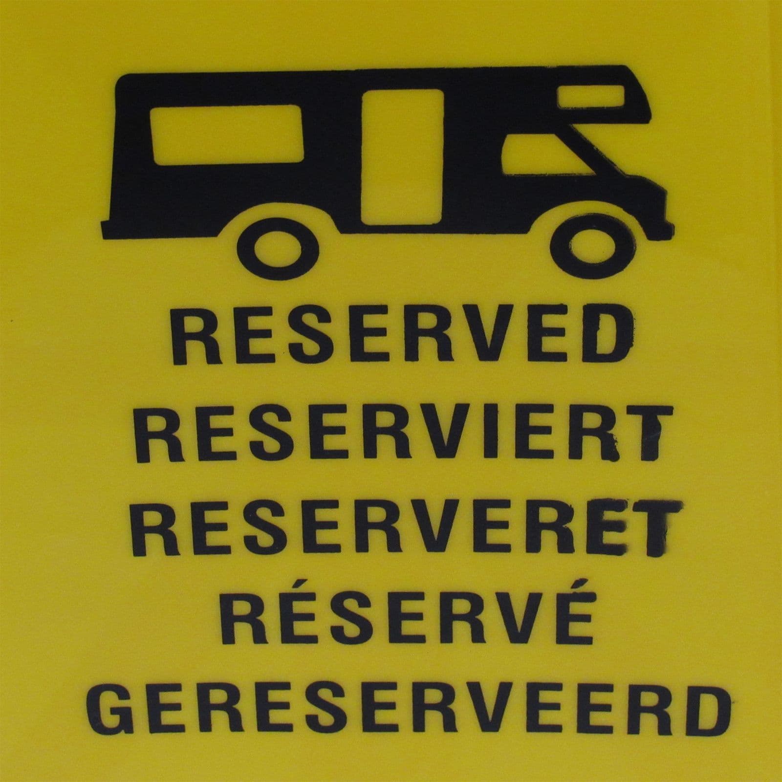 Motorhome Multi Language Reserve Sign | SecureFix Direct