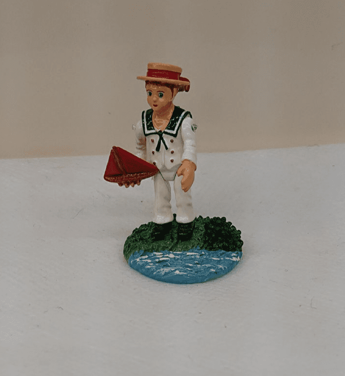 Minnie Maria Edwardian Boy Doll Jointed Pewter Miniature 4cm