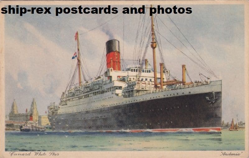ANDANIA 1922b Cunard White Star Line b
