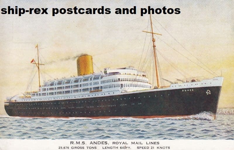 ANDES 1939a Royal Mail Lines c