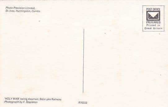 Bala Lake Railway Holy War postcard