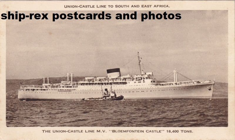 BLOEMFONTEIN CASTLE Union Castle Line