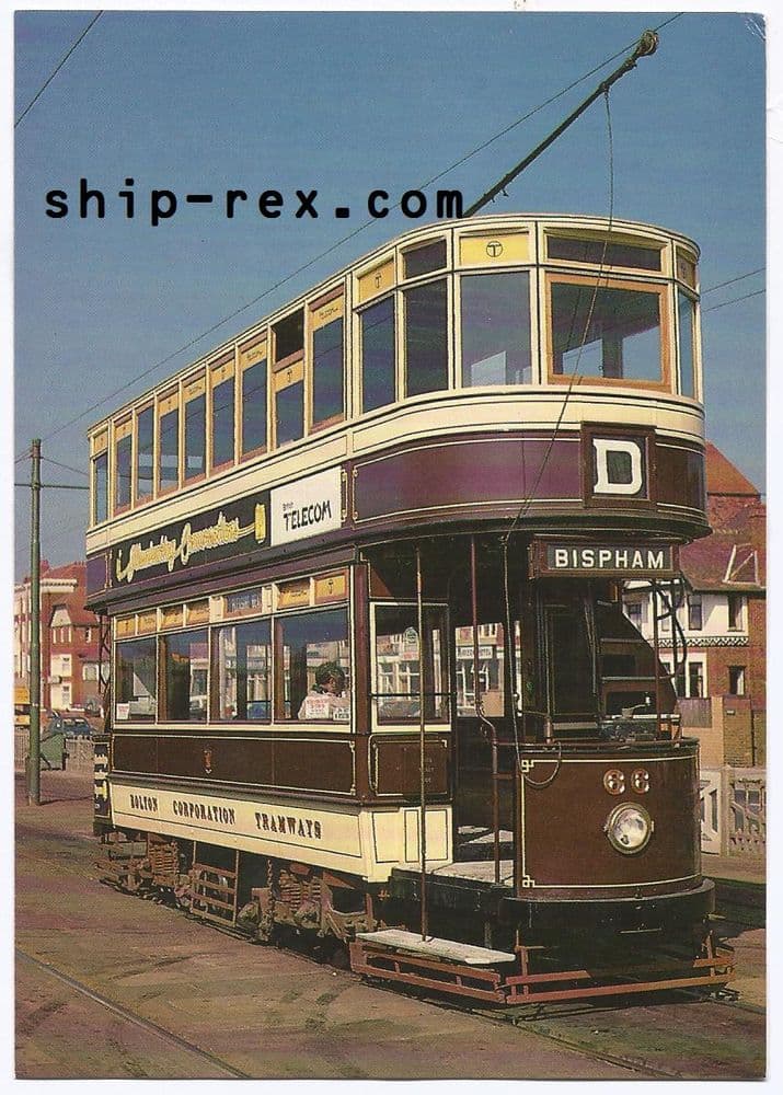 Bolton Tram No 66 - postcard