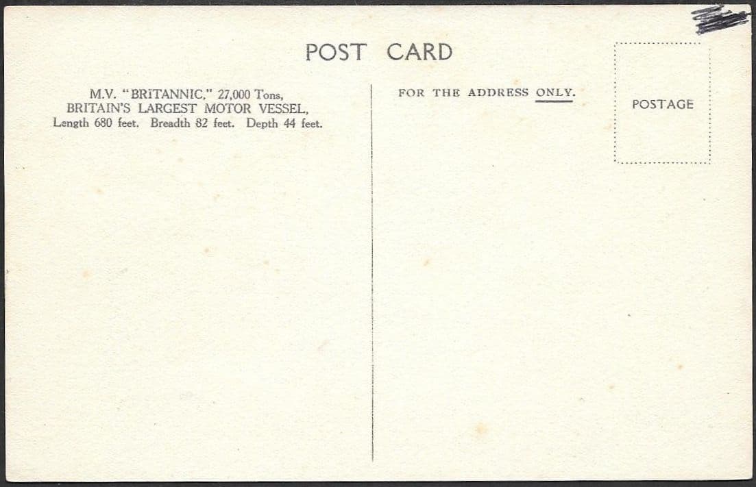 BRITANNIC 1930a White Star Line a
