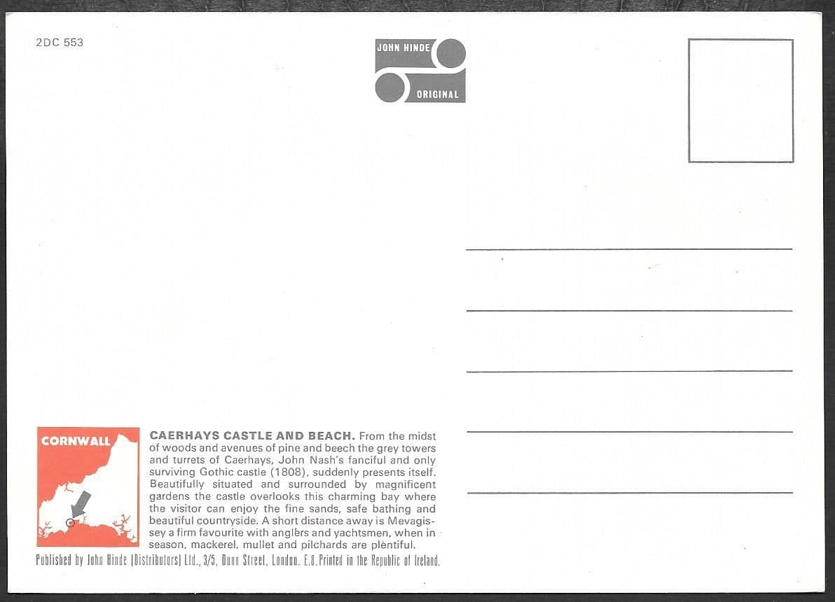 Caerhays Castle and Beach John Hinde postcard