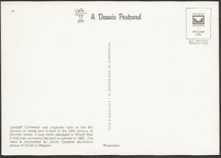 Cardiff Llandaff Cathedral postcard