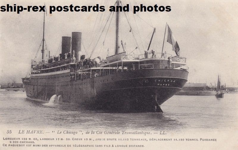 CHICAGO 1908 CGT/French Line b