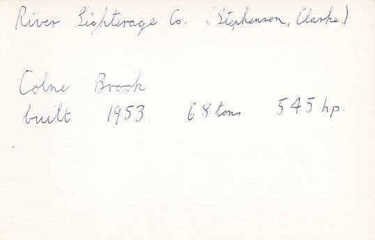 COLNE BROOK River Lighterage