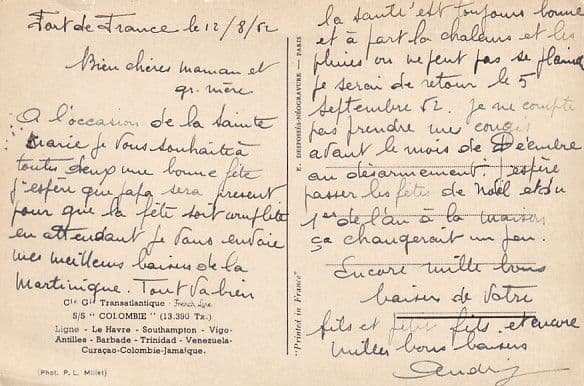 COLOMBIE 1931b French Line b