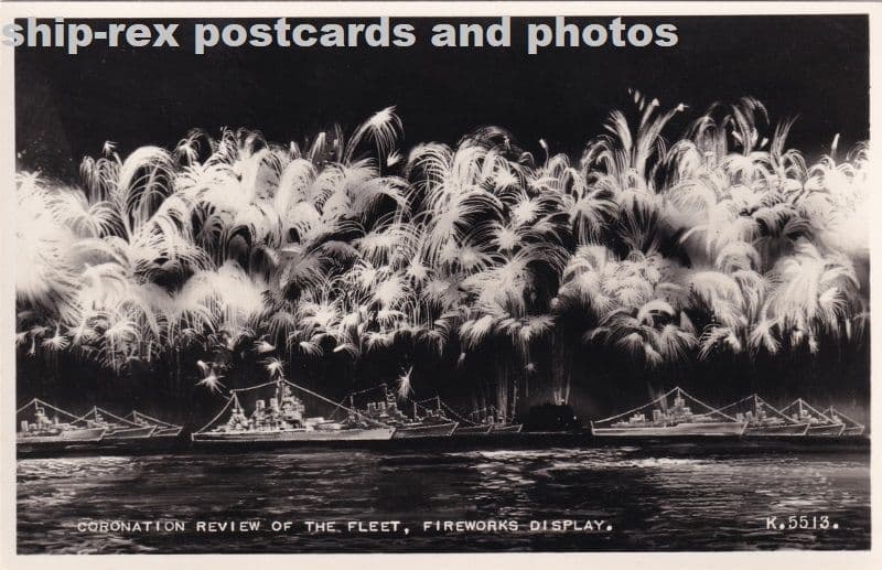 Coronation fleet review fireworks b