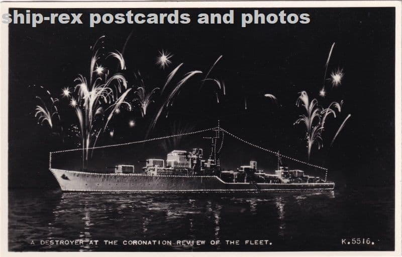 Coronation fleet review fireworks c