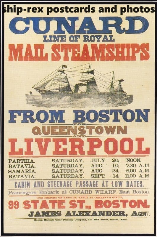 Cunard Line from Boston for Liverpool