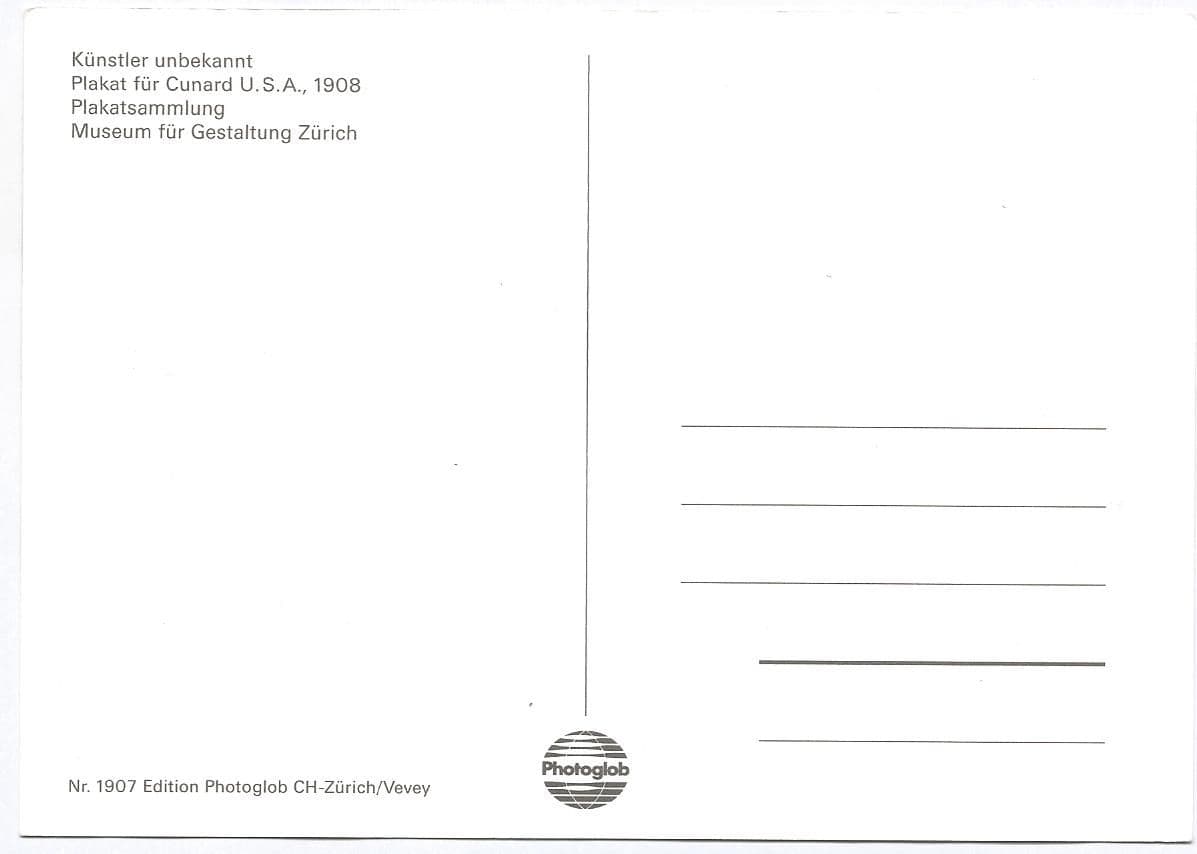 Cunard Line retro postcard b