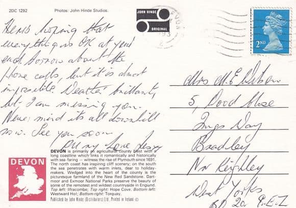 Devon sunsets multi-view postcard