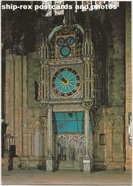 Durham Cathedral Hunt Clock postcard