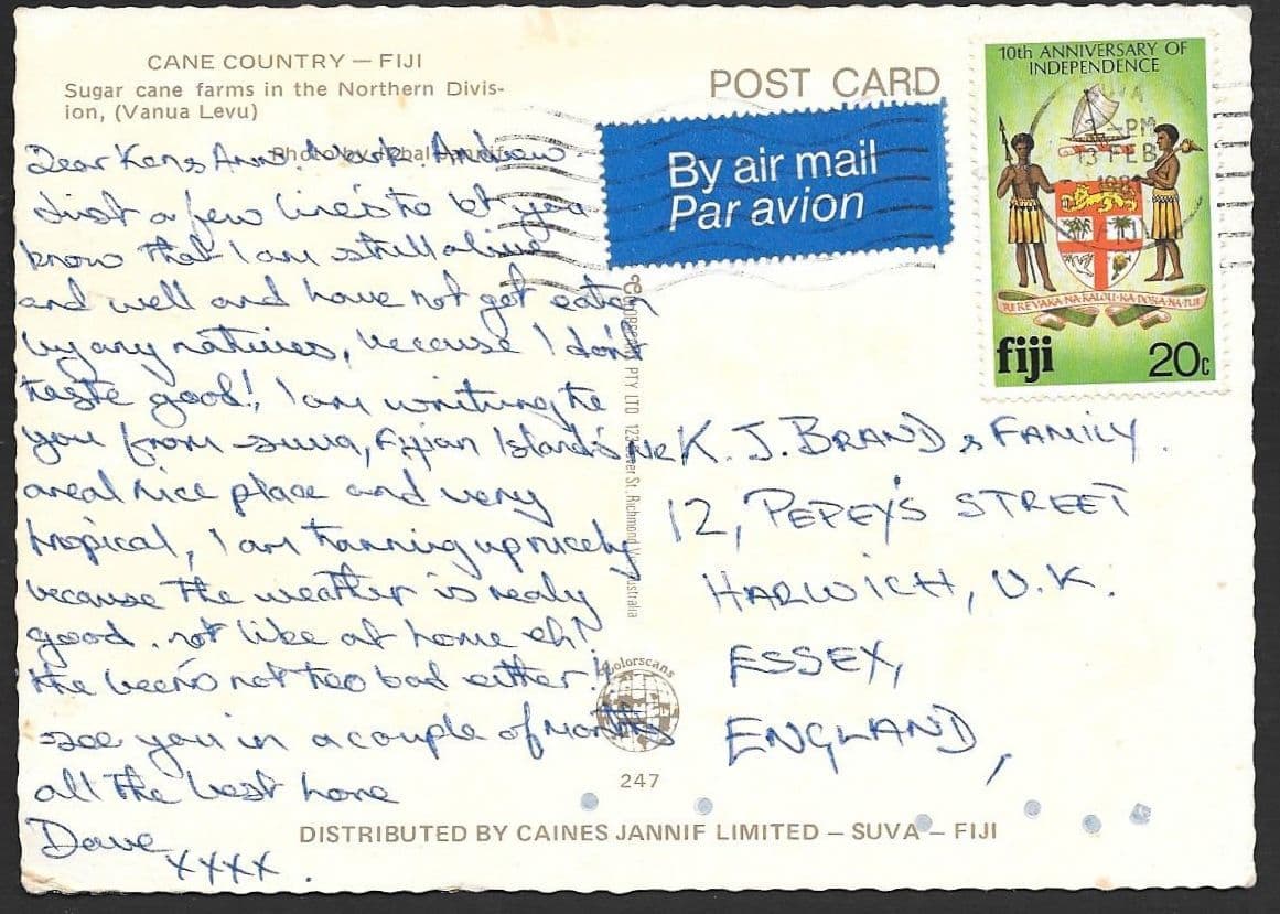 Fiji - Cane Country postcard