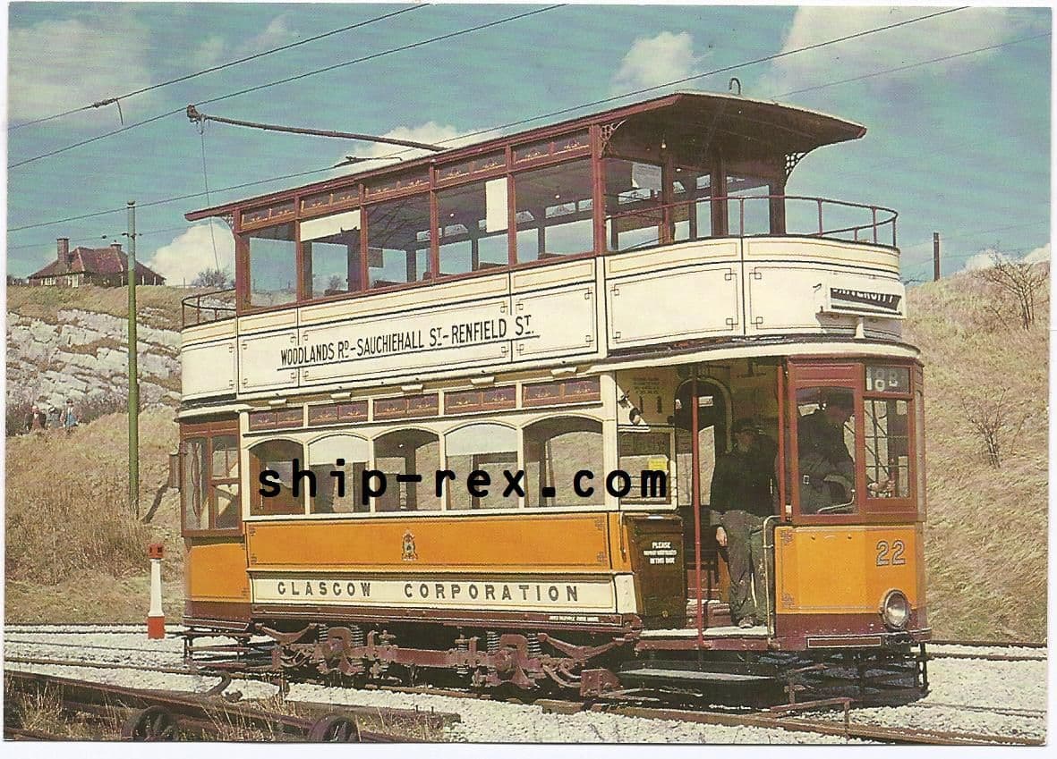 Glasgow Tram No 22 - postcard