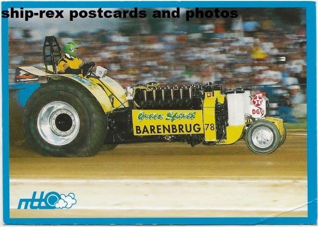 Green Spirit IV tractor-pulling postcard