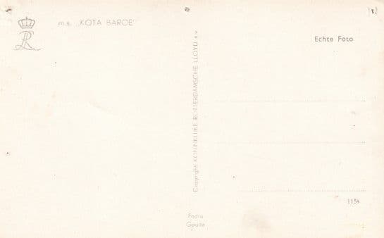 KOTA BAROE 1929b Royal Rotterdam Lloyd a2