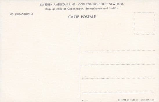 KUNGSHOLM 1953 Swedish America Line c2