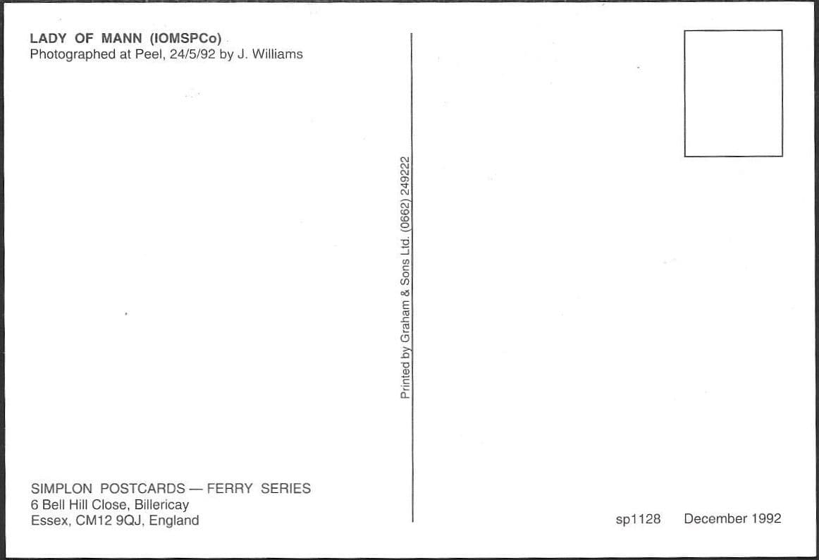 LADY OF MANN 1976 Isle Of Man SP b