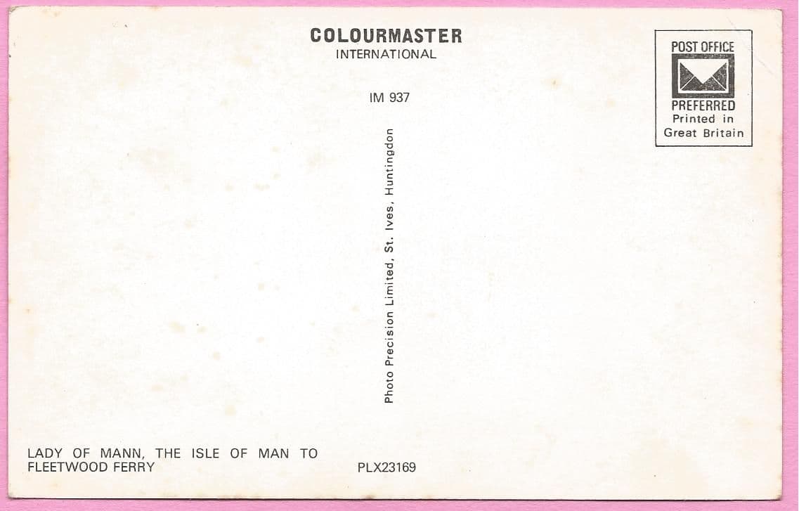 LADY OF MANN 1976 Isle Of Man SP d2