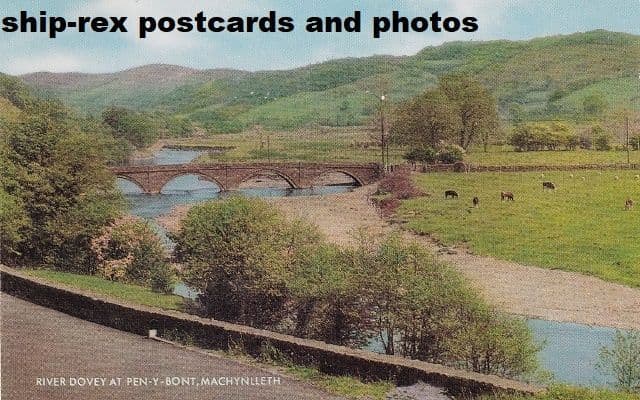 Machynlleth River Dovey postcard