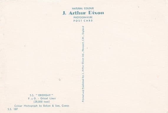 ORONSAY 1951c P&O Orient Line a1