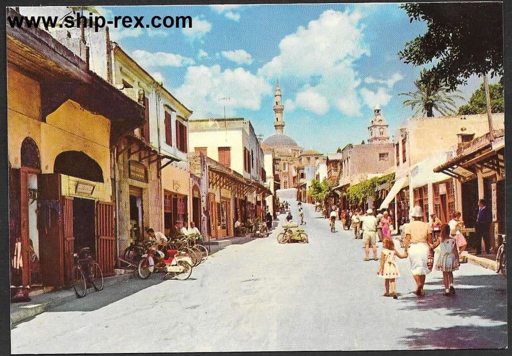 Rhodes old city postcard c