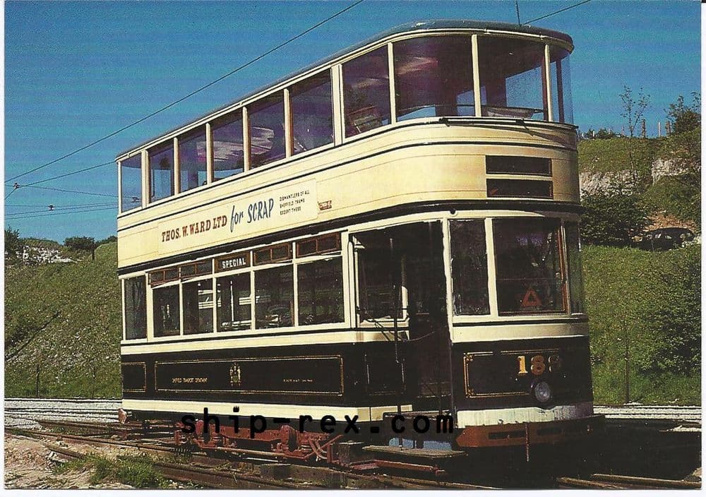 Sheffield Standard Tram No 189 Crich Tramway Museum - postcard