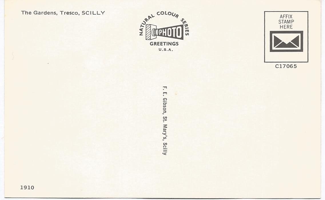 Tresco Gardens Isles Of Scilly - postcard