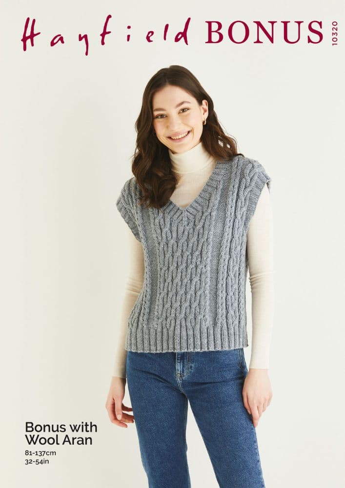 Hayfield Bonus Aran - 10320 Tabbard Knitting Pattern