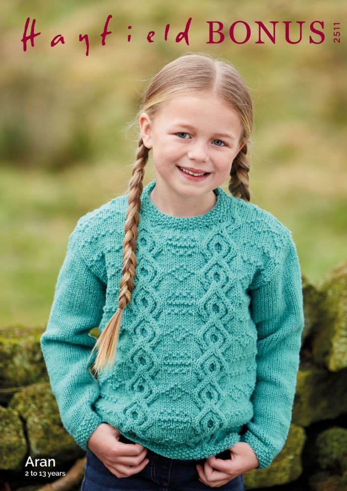 Hayfield Bonus Aran Knitting Pattern - 2511 Sweater