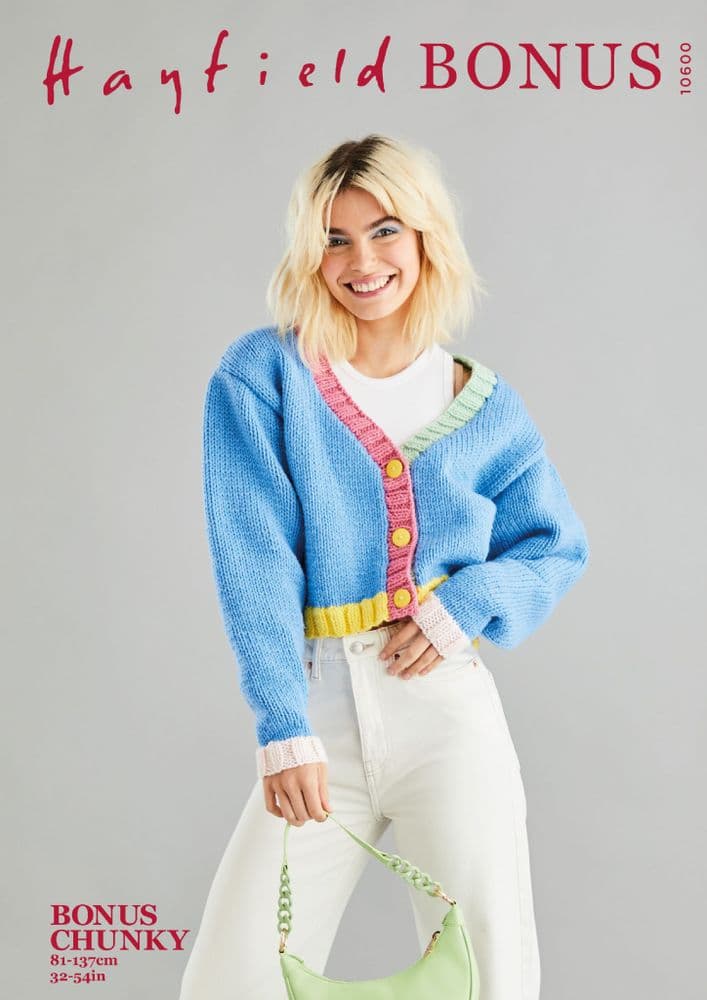 Hayfield Bonus Chunky Knitting Pattern - 10600 Cardigan