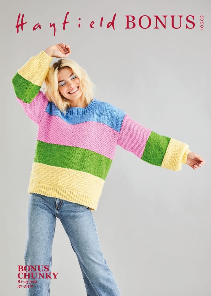 Hayfield Bonus Chunky Knitting Pattern - 10602 Sweater