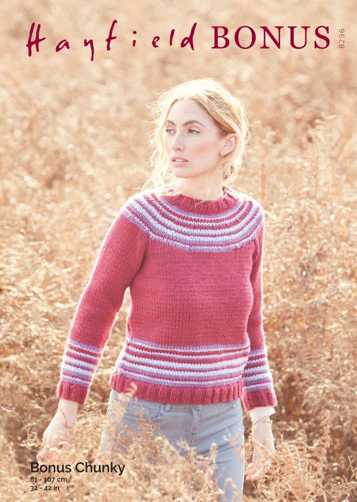 Hayfield Bonus Chunky Knitting Pattern - 8296 Yoke Sweater