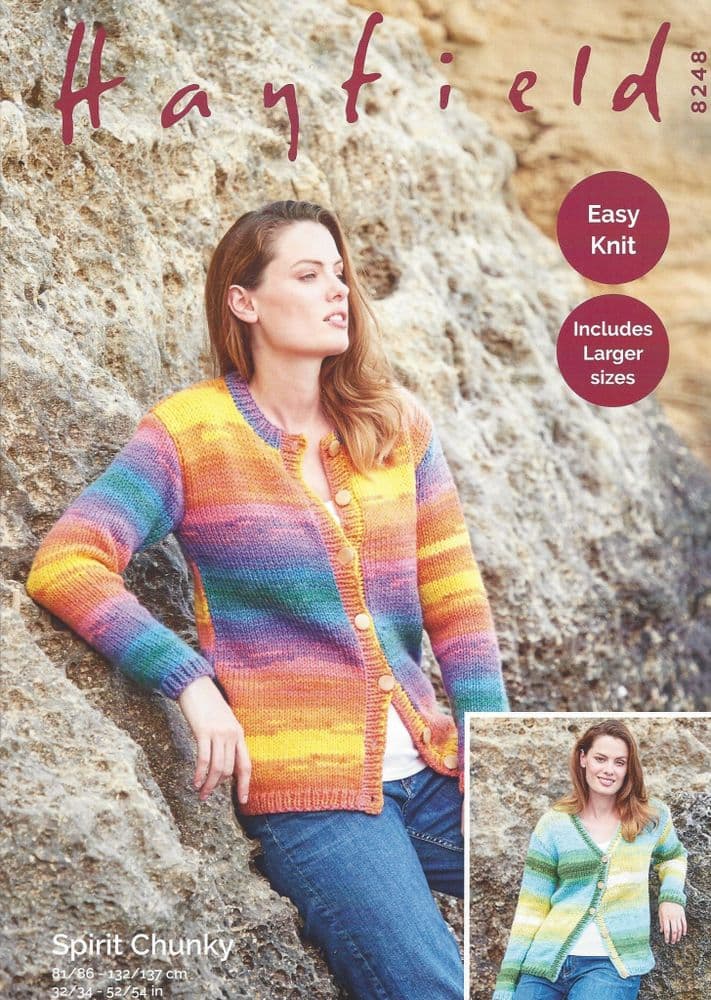 Hayfield Spirit Chunky Knitting Pattern - 8248 Cardigans