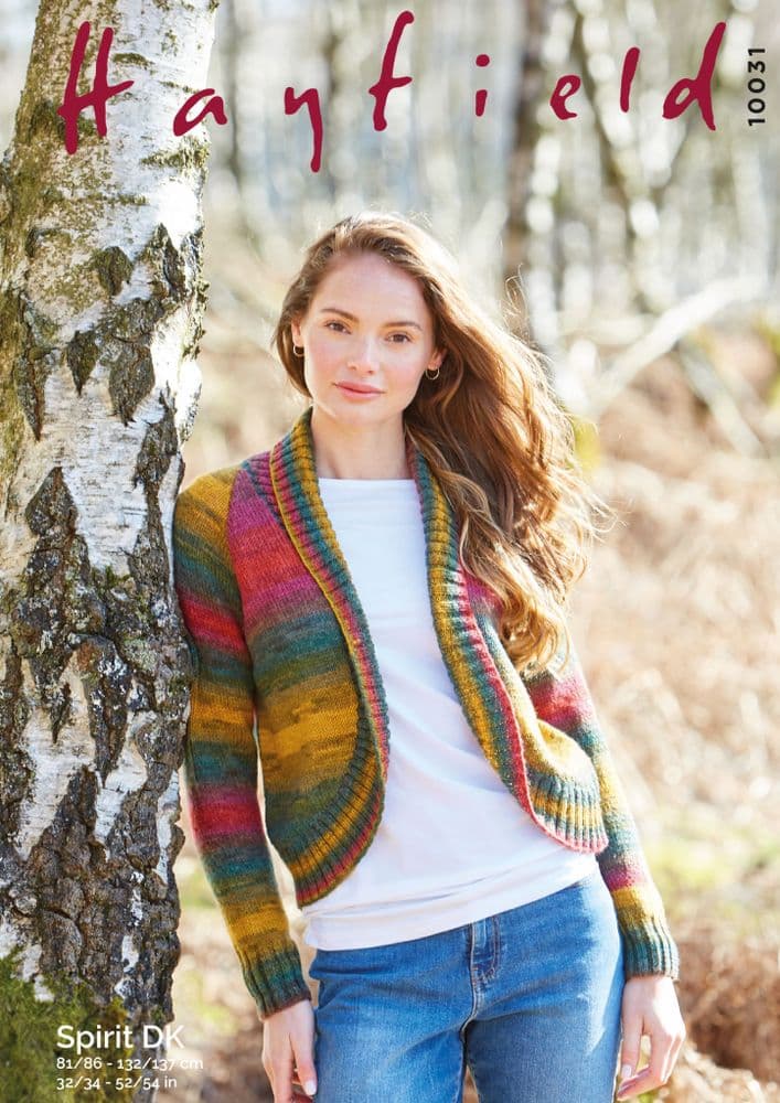 Hayfield Spirit Double Knit - 10031 Cardigan Knitting Pattern