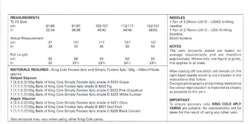 King Cole 4 Ply Knitting Pattern - 6027 Slipovers