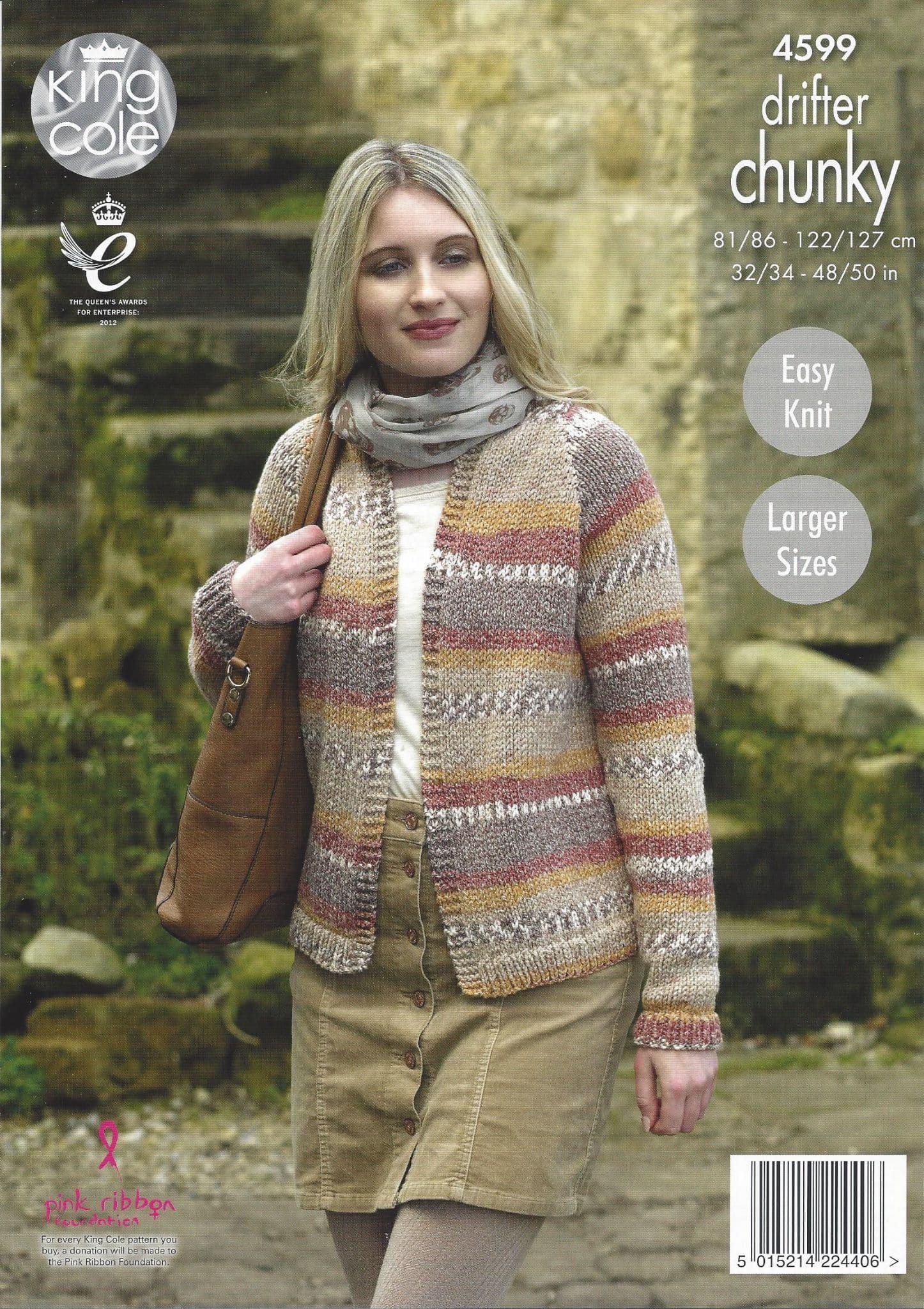 King Cole Chunky Knitting Pattern - 4599 Ladies Cardigans