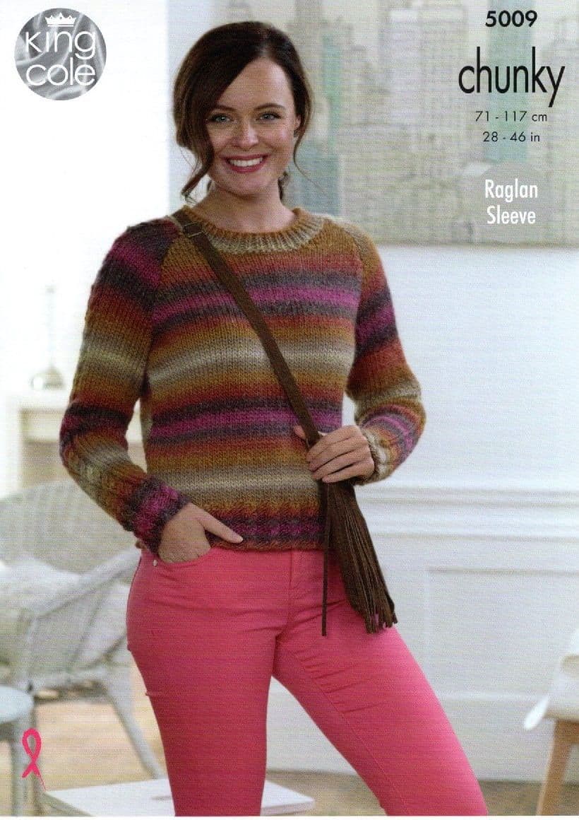 King Cole Chunky Knitting Pattern - 5009 Cardigan & Sweater