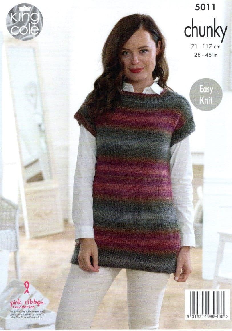 King Cole Chunky Knitting Pattern - 5011 Waistcoat & Tabbard