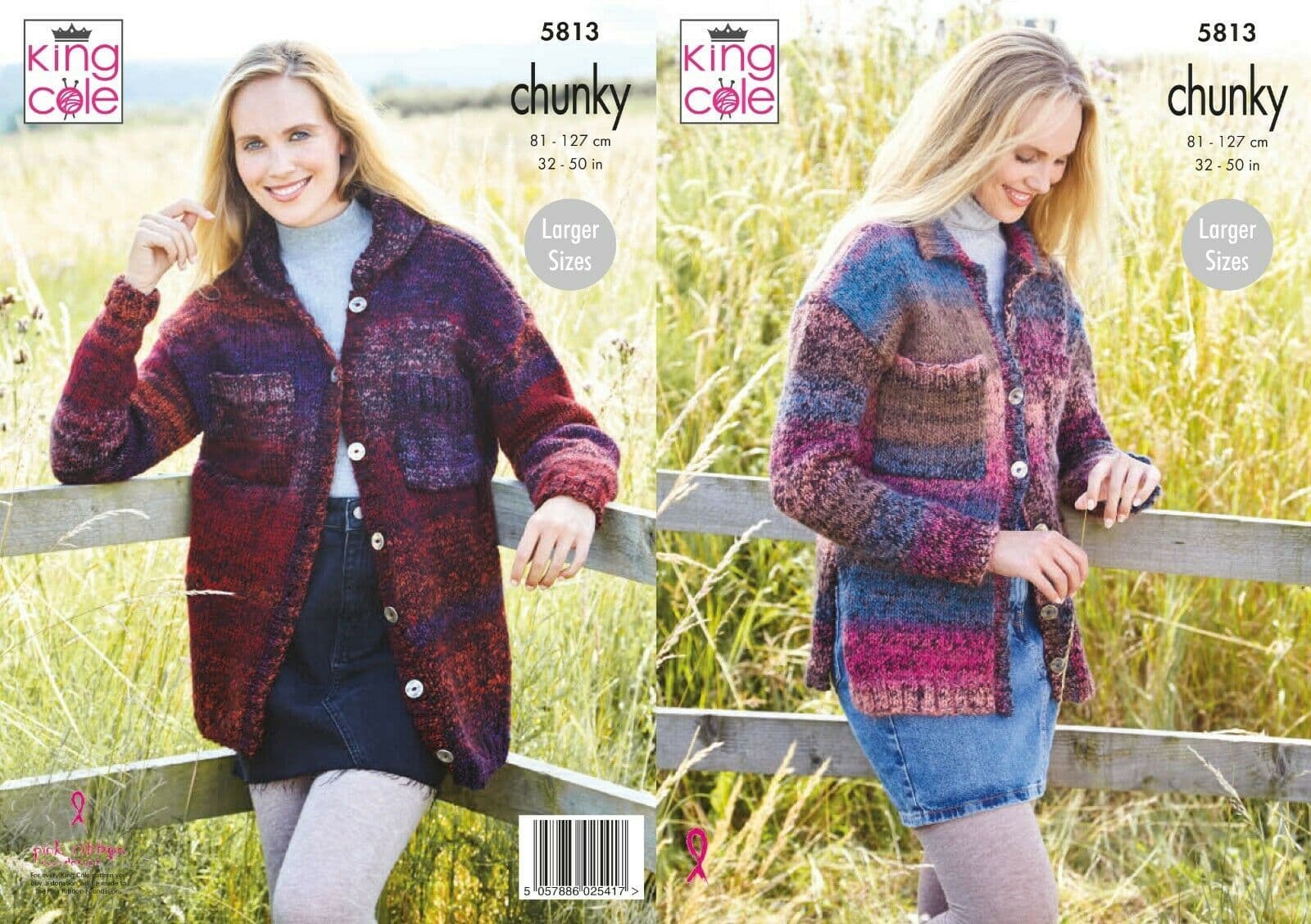 King Cole Chunky Knitting Pattern - 5813 Cardigans