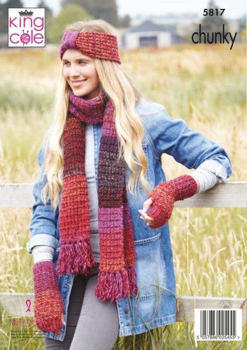King Cole Chunky Knitting Pattern - 5817 Accessories