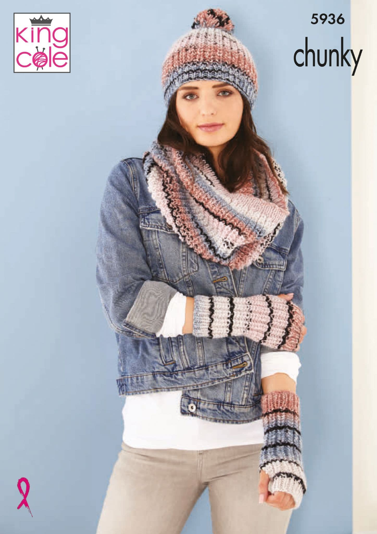 King Cole Chunky Knitting Pattern - 5936 Accessories