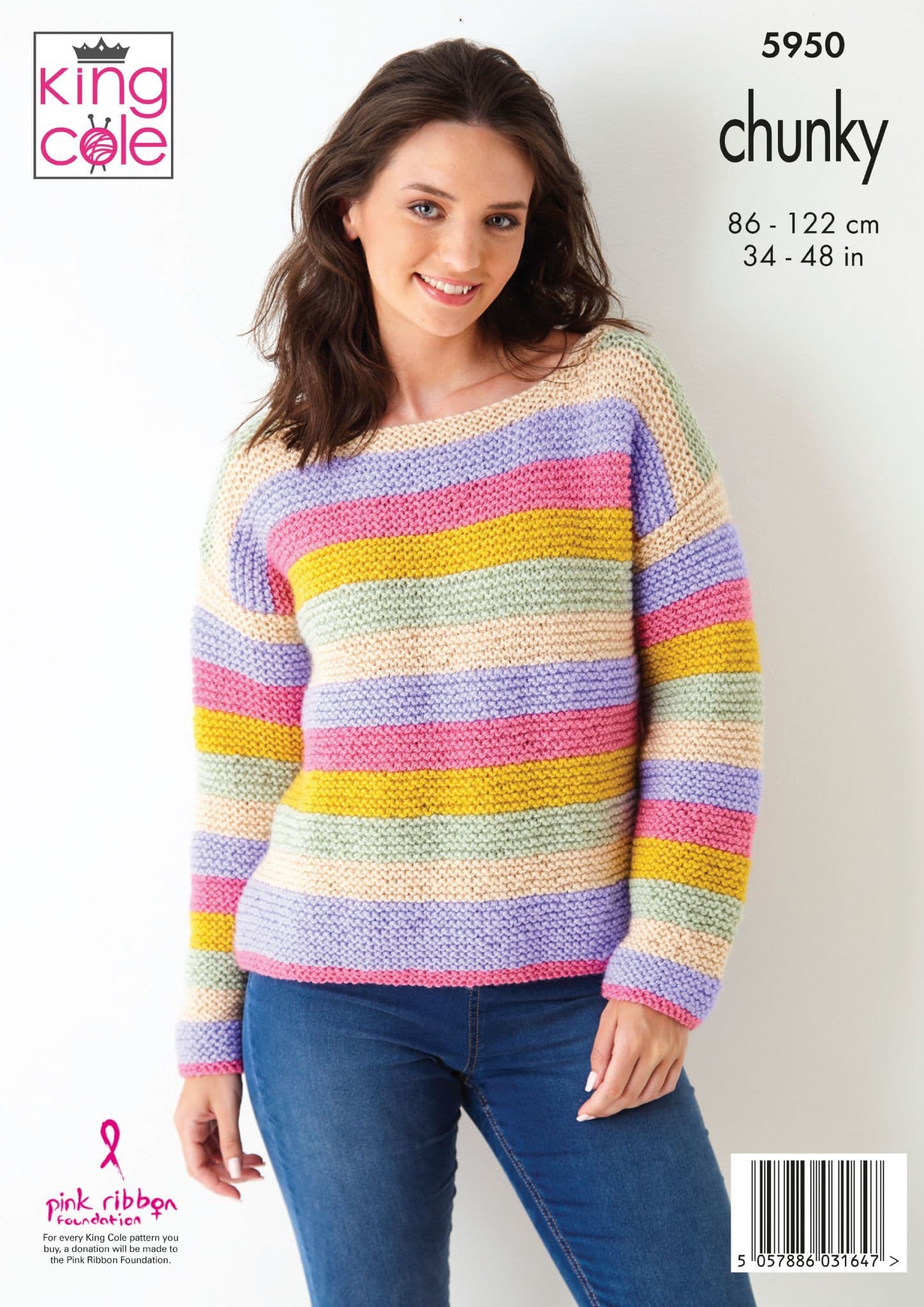 King Cole Chunky Knitting Pattern - 5950 Ladies Sweaters