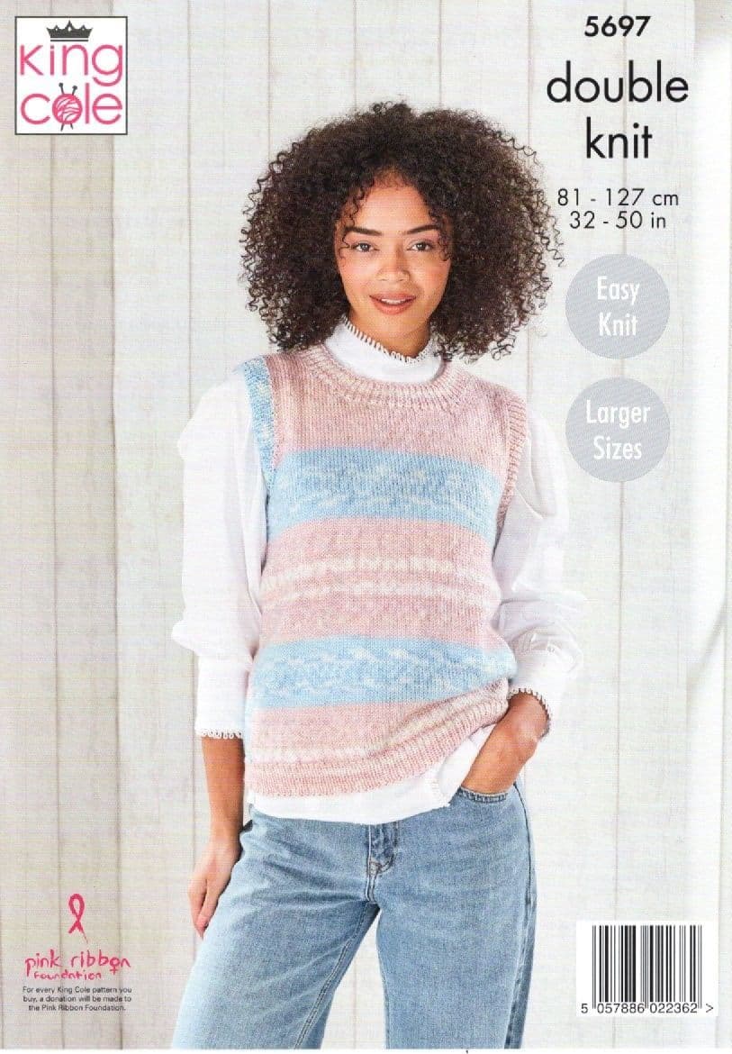 King Cole DK Knitting Pattern - 5697 Ladies Slipovers