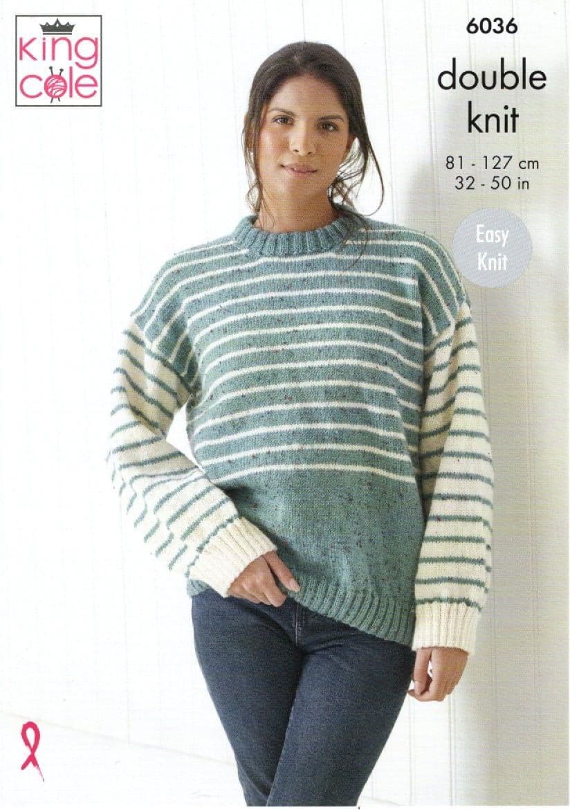 King Cole DK Knitting Pattern - 6036 Sweaters