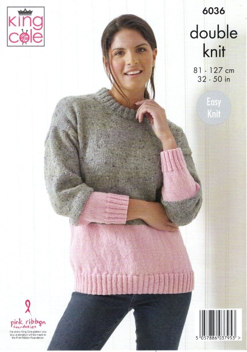 King Cole DK Knitting Pattern - 6036 Sweaters
